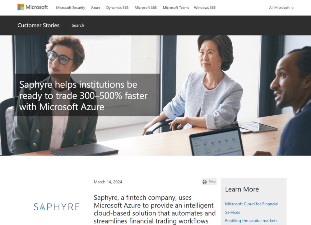 Saphyre Helps Institutions Be Ready to Trade 300-500% Faster with ...